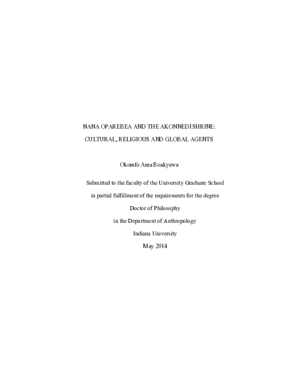 (PDF) NANA OPAREBEA AND THE AKONNEDI SHRINE: CULTURAL, RELIGIOUS AND ...