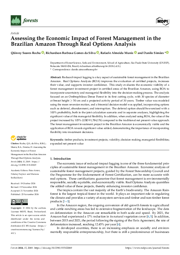 (PDF) Assessing the Economic Impact of Forest Management in the ...