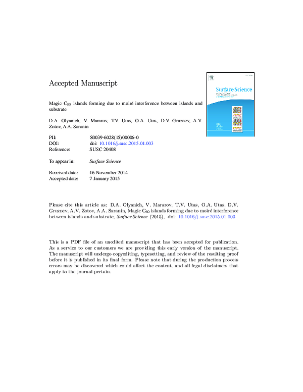 (PDF) Magic C60 islands forming due to moiré interference between ...