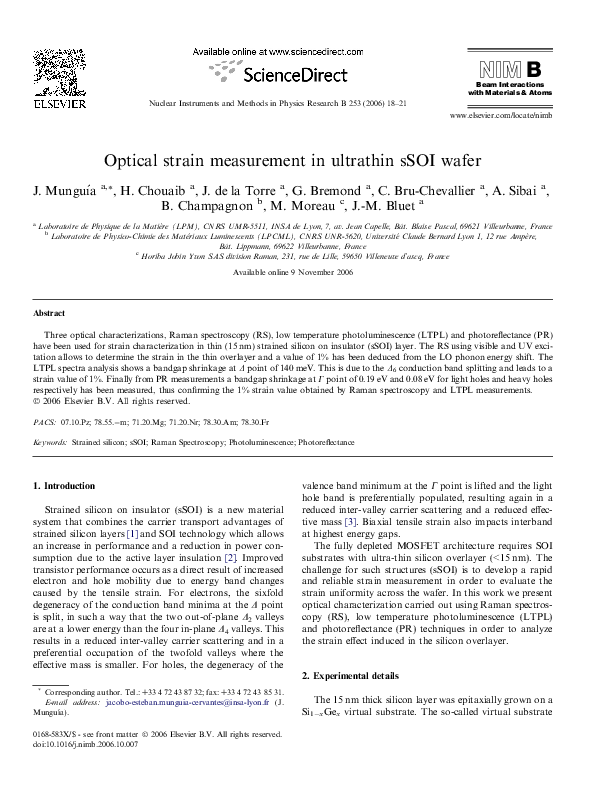 (PDF) Optical strain measurement in ultrathin sSOI wafer