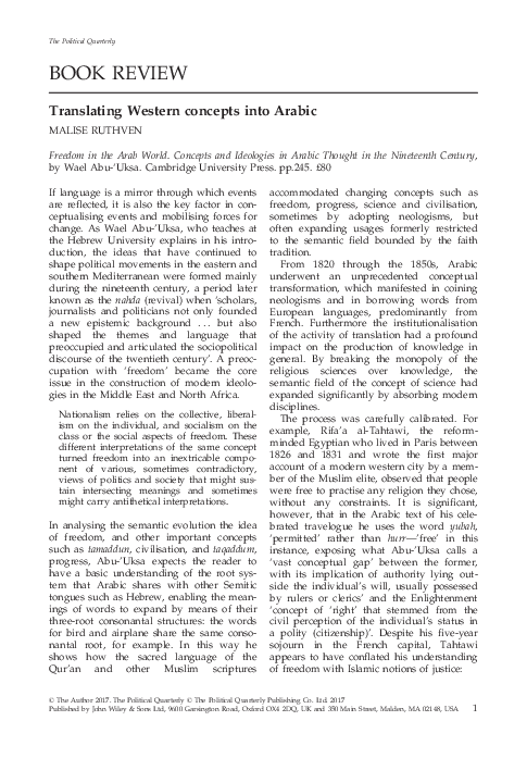 (PDF) Translating Western concepts into Arabic