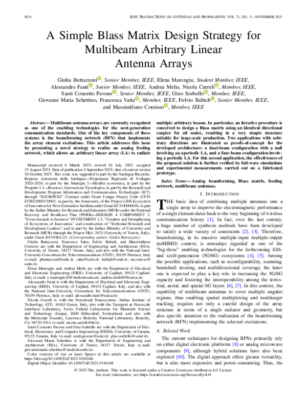 (PDF) A Simple Blass Matrix Design Strategy for Multibeam Arbitrary ...