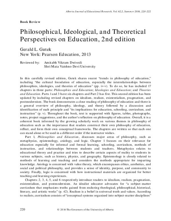 (PDF) Philosophical, Ideological, and Theoretical Perspectives on ...