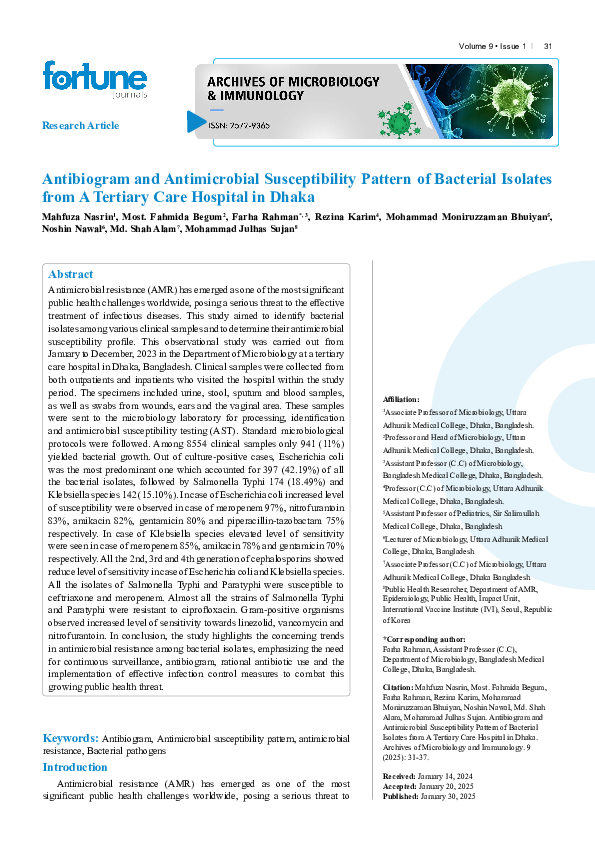 (PDF) Antibiogram and Antimicrobial Susceptibility Pattern of Bacterial ...