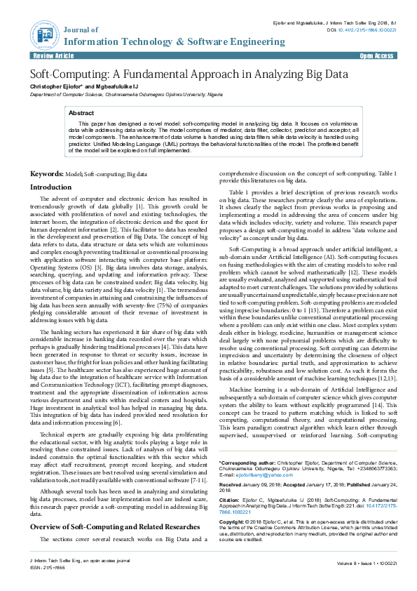 (PDF) Soft-Computing: A Fundamental Approach in Analyzing Big Data