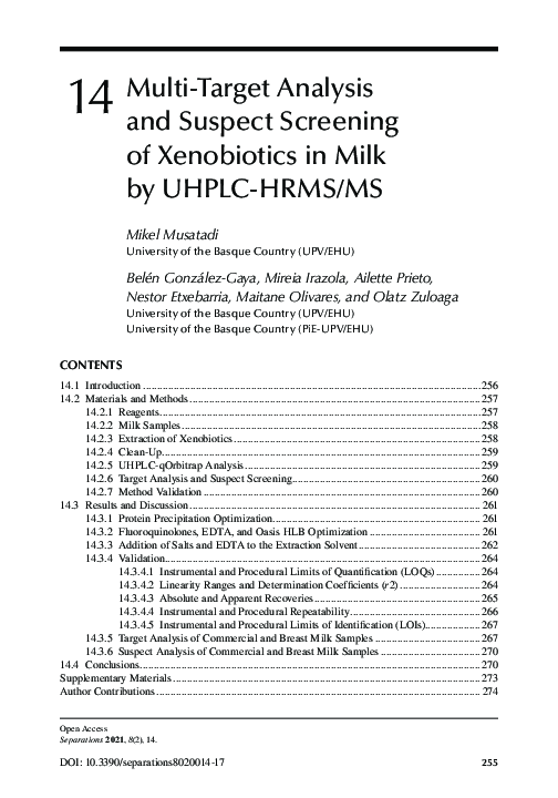 (PDF) Multi-Target Analysis and Suspect Screening of Xenobiotics in Milk by UHPLC-HRMS/MS