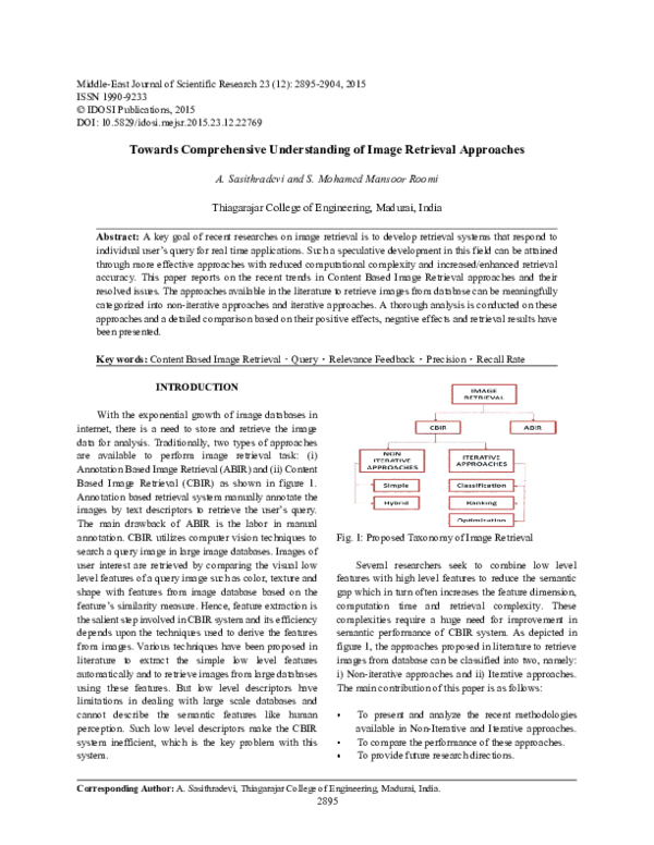 (PDF) Towards Comprehensive Understanding of Image Retrieval Approaches