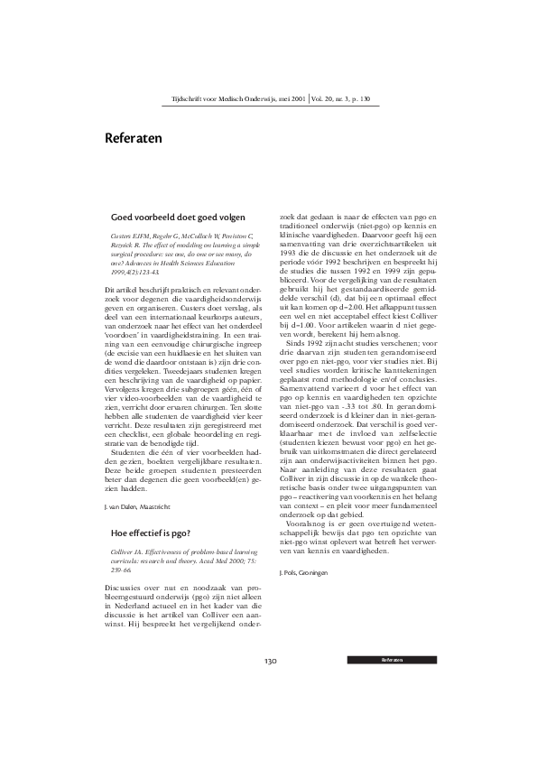 (PDF) Goed voorbeeld doet goed volgen