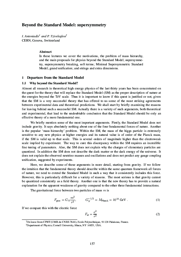 (PDF) Beyond the Standard Model