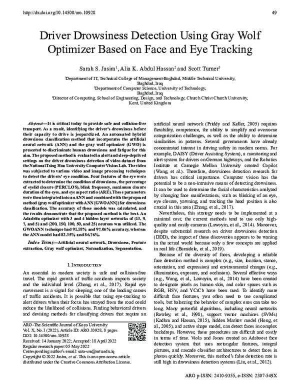 (PDF) Driver Drowsiness Detection Using Gray Wolf Optimizer Based on ...