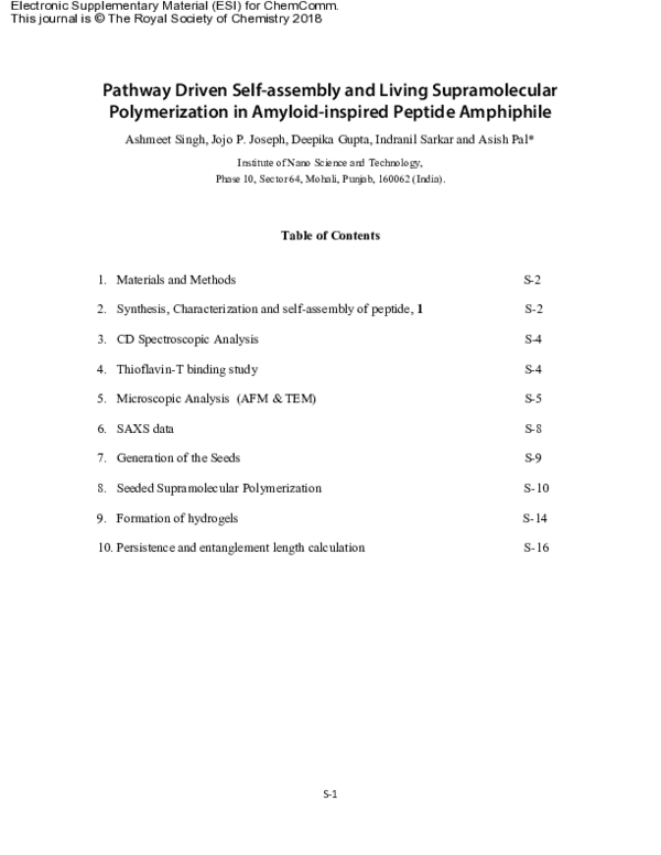 (PDF) Pathway driven self-assembly and living supramolecular polymerization in an amyloid ...
