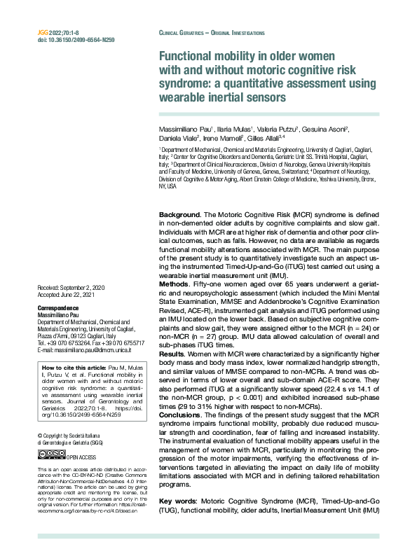 (PDF) Functional mobility in older women with and without motoric ...
