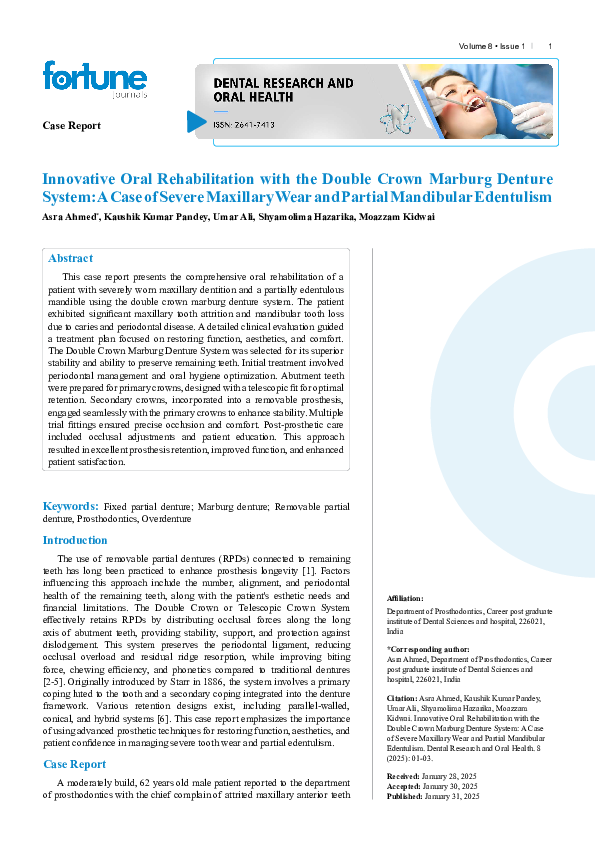 (PDF) Innovative Oral Rehabilitation with the Double Crown Marburg ...