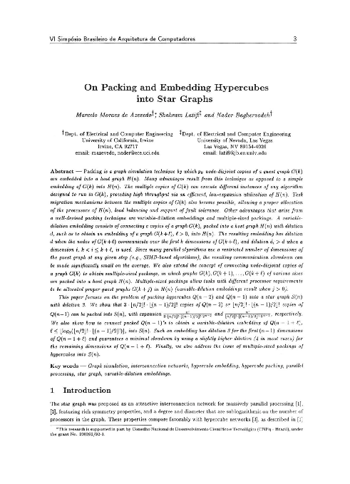 (PDF) On Packing and Embedding Hypercubes into Star Graphs
