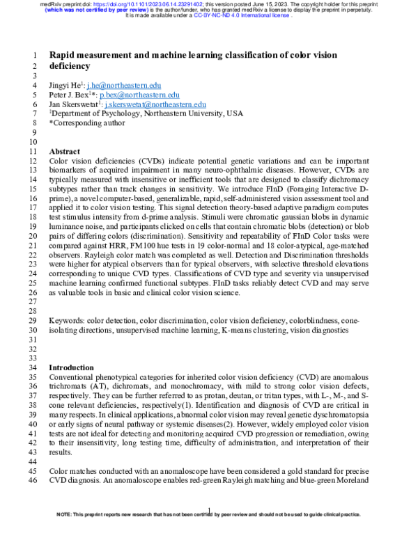 (PDF) Rapid measurement and machine learning classification of color ...