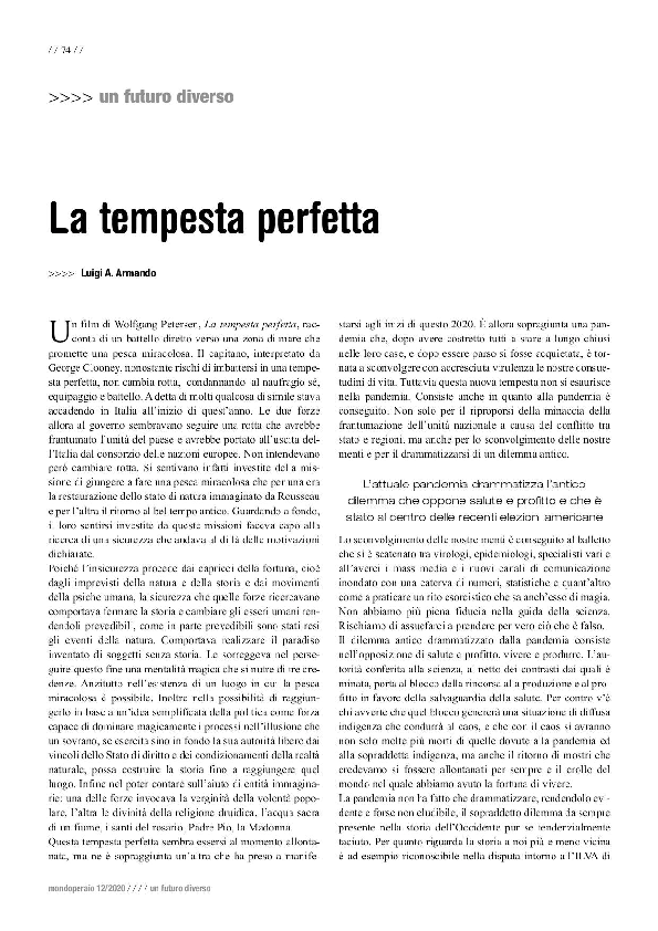 (PDF) La tempesta perfetta