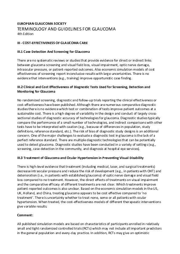 (PDF) Terminology and guidelines for glaucoma