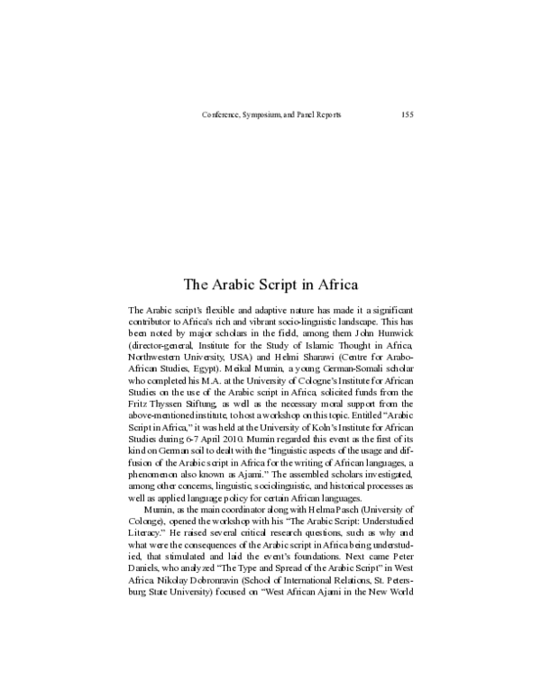(PDF) The Arabic Script in Africa