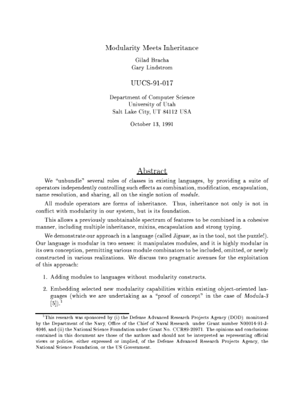 (PDF) Modularity meets inheritance