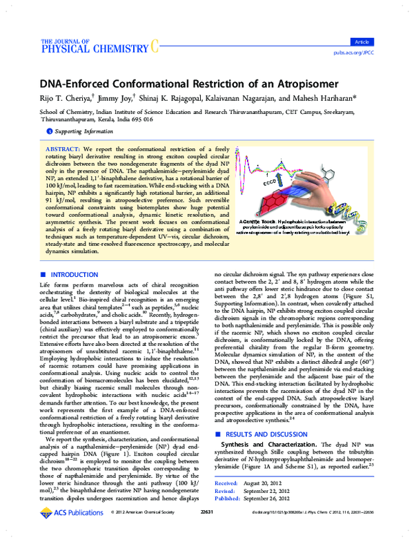 (PDF) DNA-Enforced Conformational Restriction of an Atropisomer