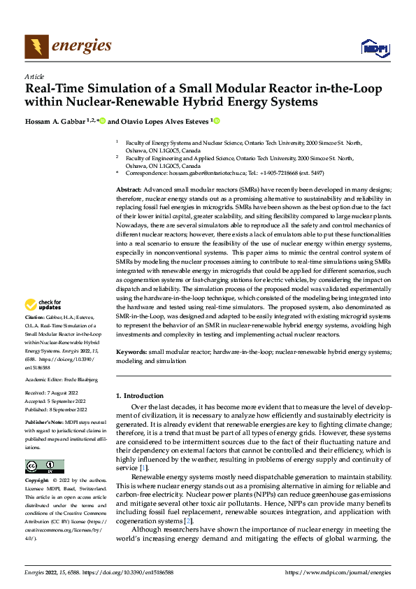 (PDF) Real-Time Simulation of a Small Modular Reactor in-the-Loop ...