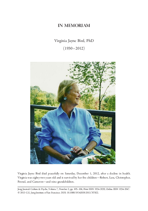 (PDF) Virginia Jayne Bird, PhD