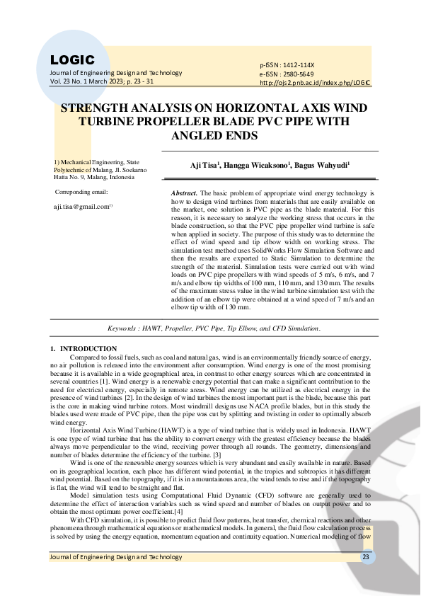 (PDF) Strength Analysis on Horizontal Axis Wind Turbine Propeller Blade ...