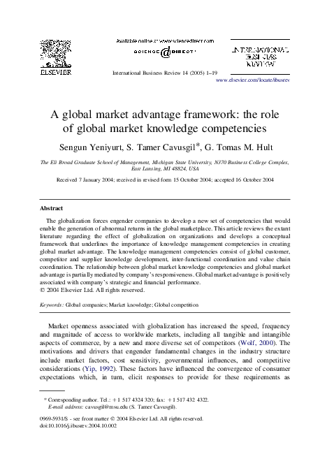 (PDF) A global market advantage framework: the role of global market ...