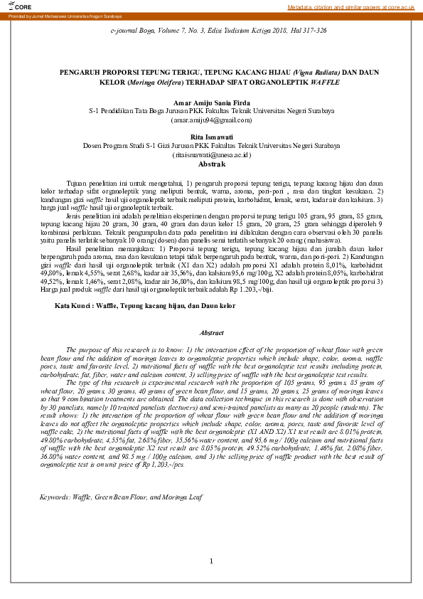 (PDF) PENGARUH PROPORSI TEPUNG TERIGU, TEPUNG KACANG HIJAU (Vigna ...