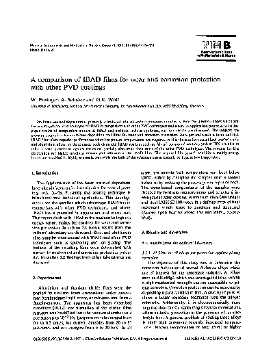 (PDF) A comparison of IBAD films for wear and corrosion protection with ...