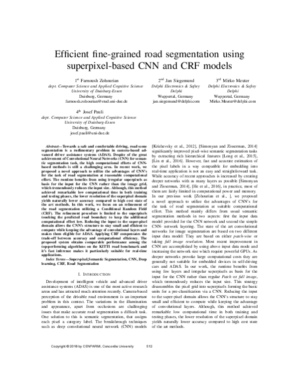 (PDF) Efficient fine-grained road segmentation using superpixel-based ...