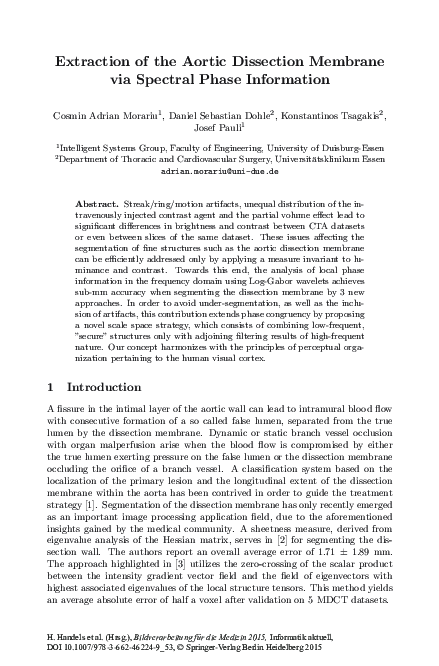 (PDF) Extraction of the Aortic Dissection Membrane via Spectral Phase Information