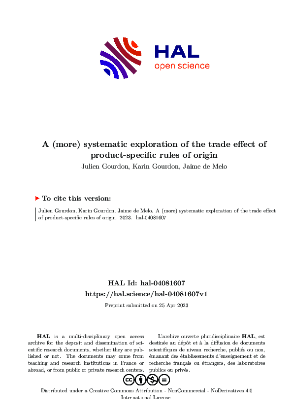 (PDF) A (more) systematic exploration of the trade effect of product ...