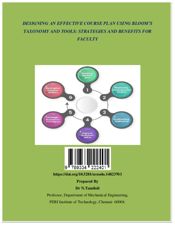 (PDF) DESIGNING AN EFFECTIVE COURSE PLAN USING BLOOM'S TAXONOMY AND ...
