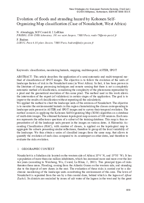 (PDF) Evolution of floods and stranding hazard by Kohonen Self- Organizing Map classification ...