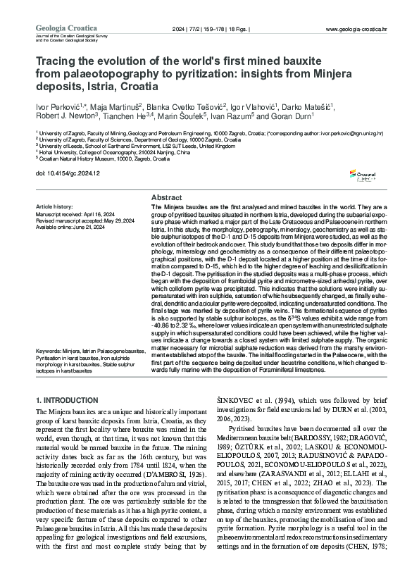 (PDF) Tracing the evolution of the world's first mined bauxite from ...