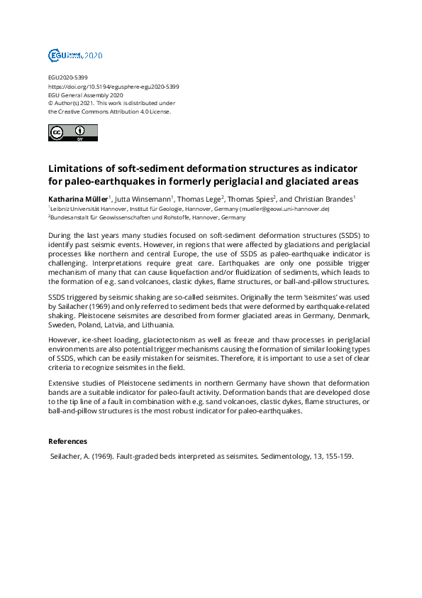 (PDF) Limitations of soft-sediment deformation structures as indicator ...