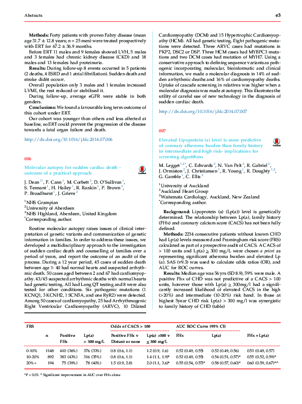 (PDF) Molecular autopsy for sudden cardiac death - outcome of a ...
