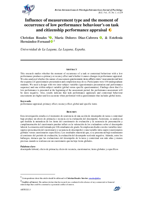 (PDF) Influence of measurement type and the moment of occurrence of low ...