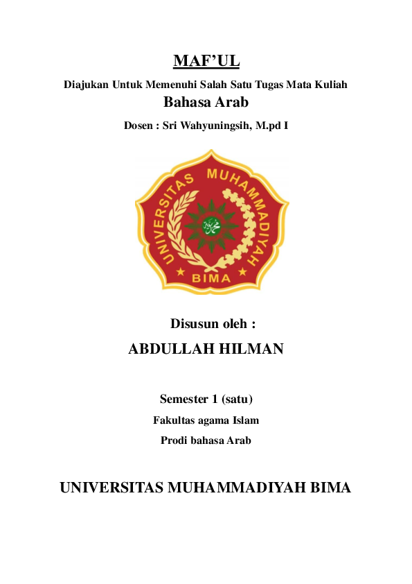 (PDF) Makalah Maf'ul bih dan Fiih
