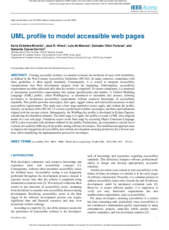 (PDF) UML profile to model accessible web pages