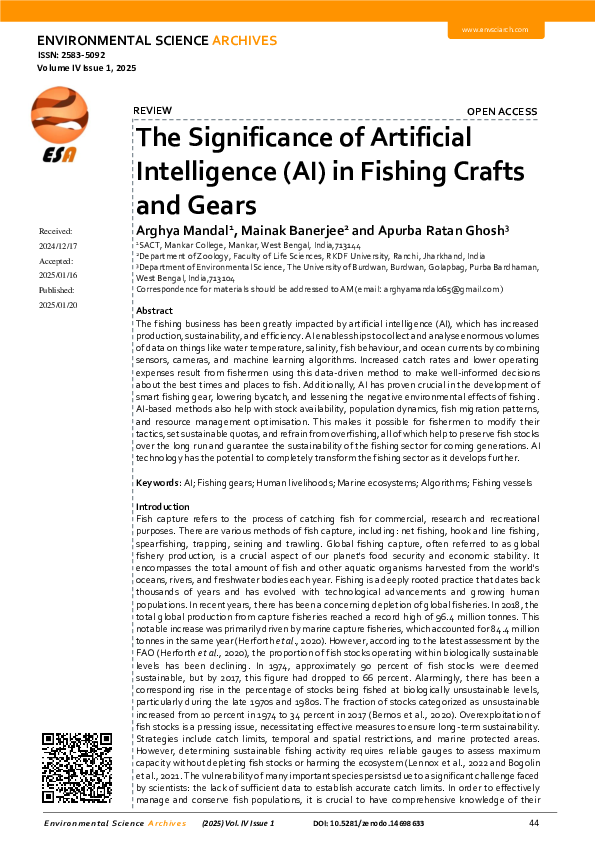 (PDF) The Significance of Artificial Intelligence (AI) in Fishing ...