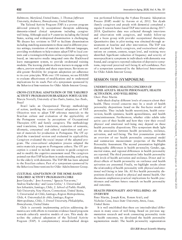 (PDF) Cultural Adaptation of the Home-Based Tailored Activity Program ...