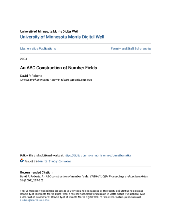 (PDF) An ABC construction of number fields