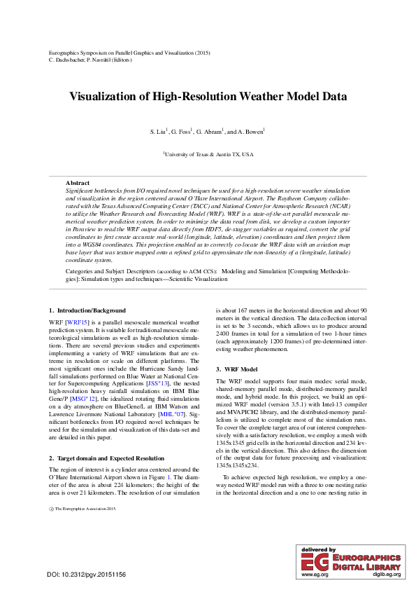 (PDF) Visualization of High-Resolution Weather Model Data