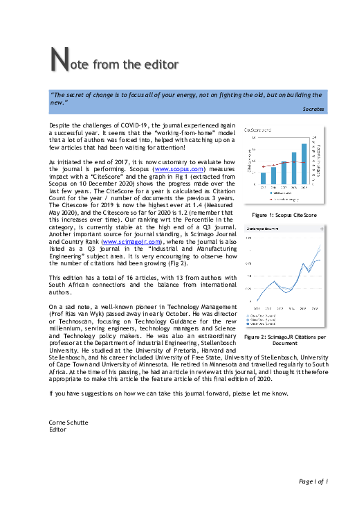 (PDF) Note from the Editor