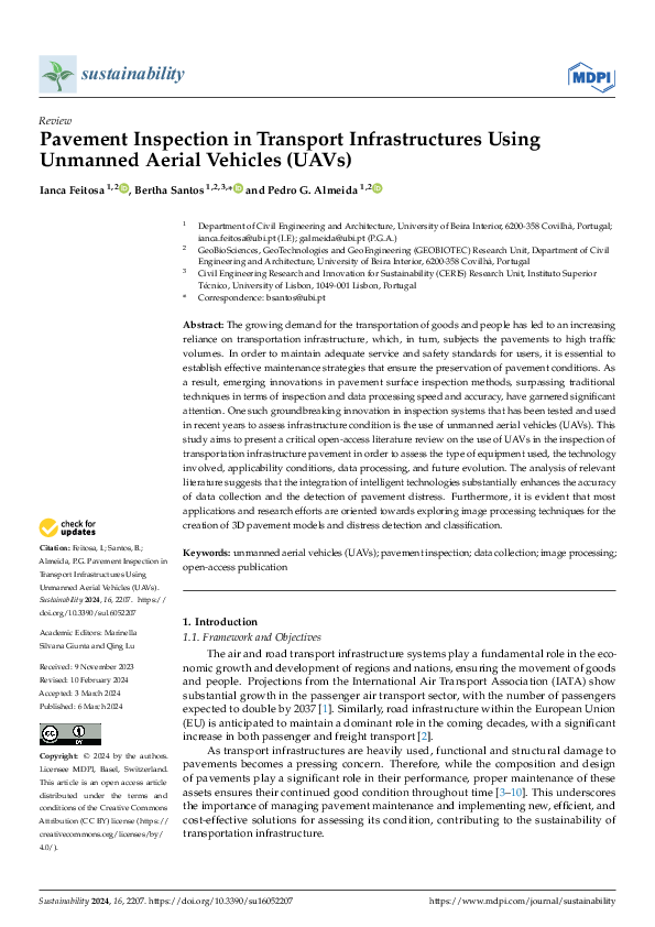 (PDF) Pavement Inspection in Transport Infrastructures Using Unmanned ...