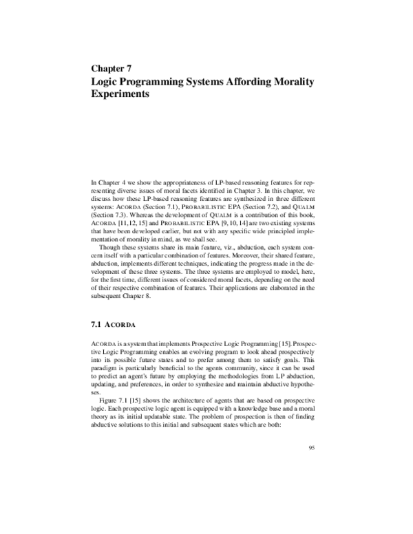 Pdf Logic Programming Systems Affording Morality Experiments 4645