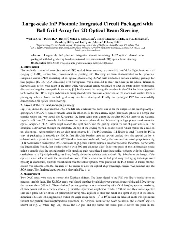 (PDF) Large-scale InP photonic integrated circuit packaged with ball ...