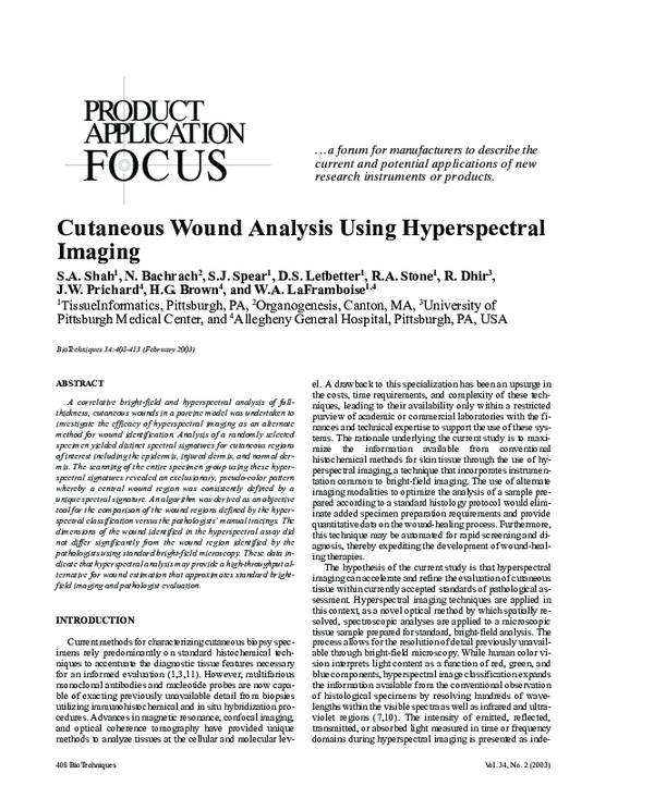 (PDF) Cutaneous Wound Analysis Using Hyperspectral Imaging